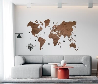 3D Wall Map of the World: An Artistic Discovery Trip to Transform Your ...